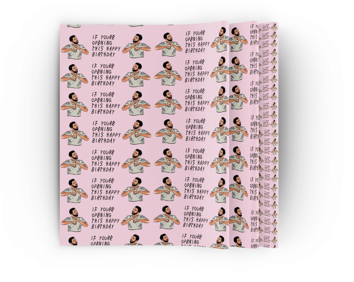 Drake Happy Birthday Gift Wrapping Paper | YoCrackers – Yo Crackers